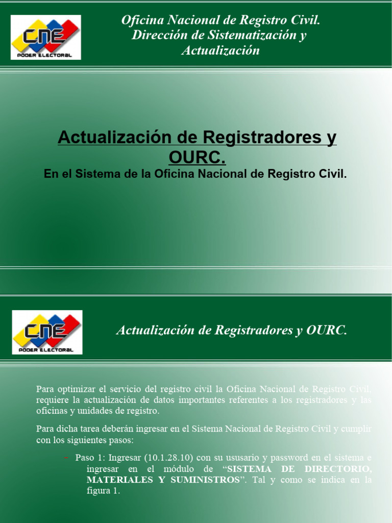 Instructivo de Actualizacion y Registro de OURC y Registradores - DSA ...