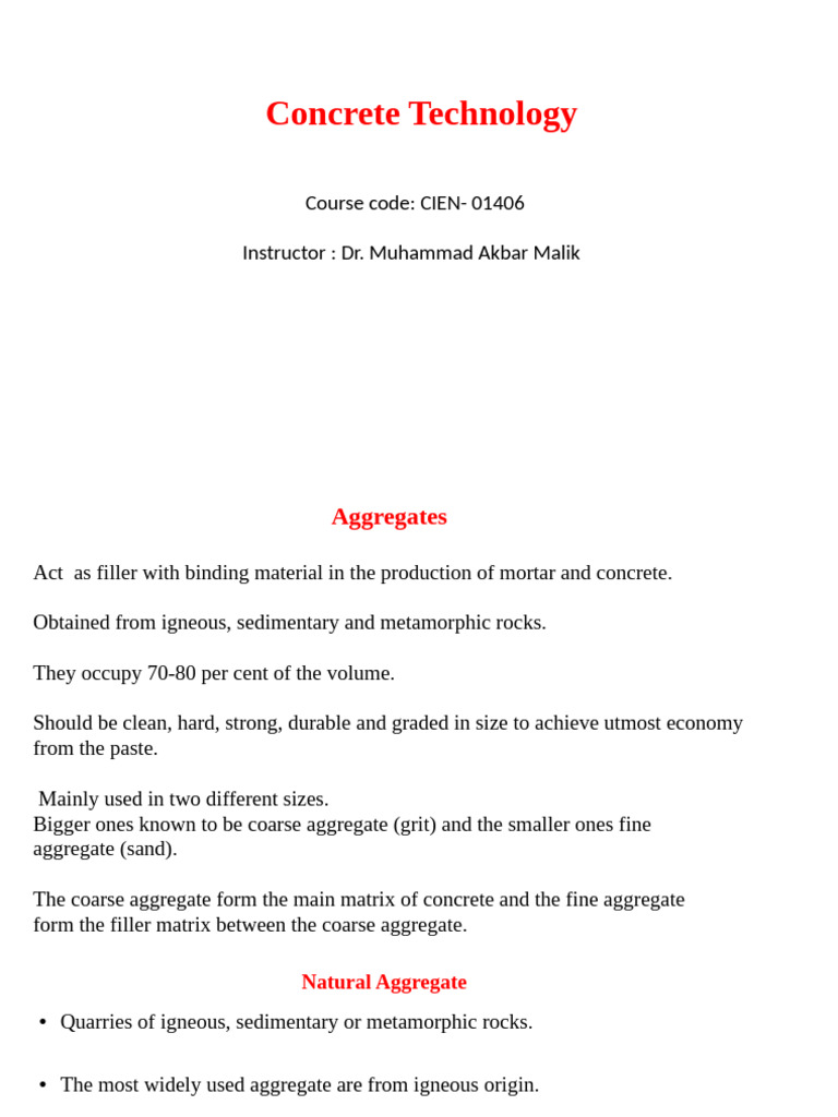 Aggregates | PDF | Concrete | Construction Aggregate