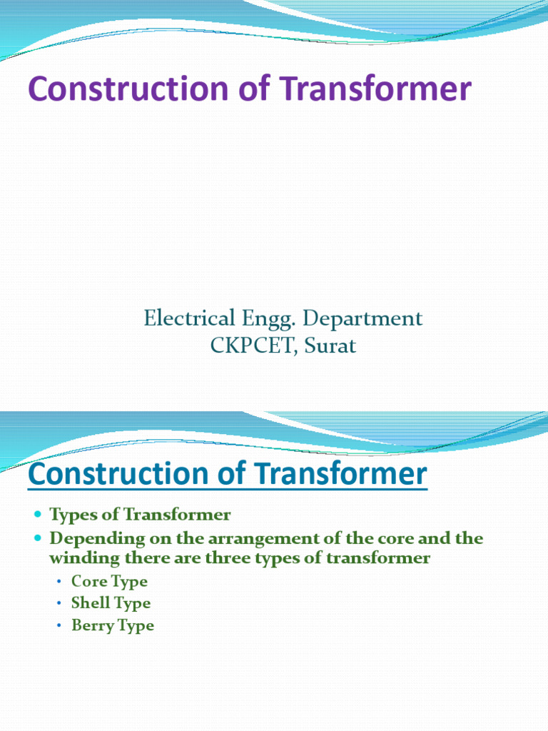 RKP - Construction of Transformer | PDF | Transformer | Building ...