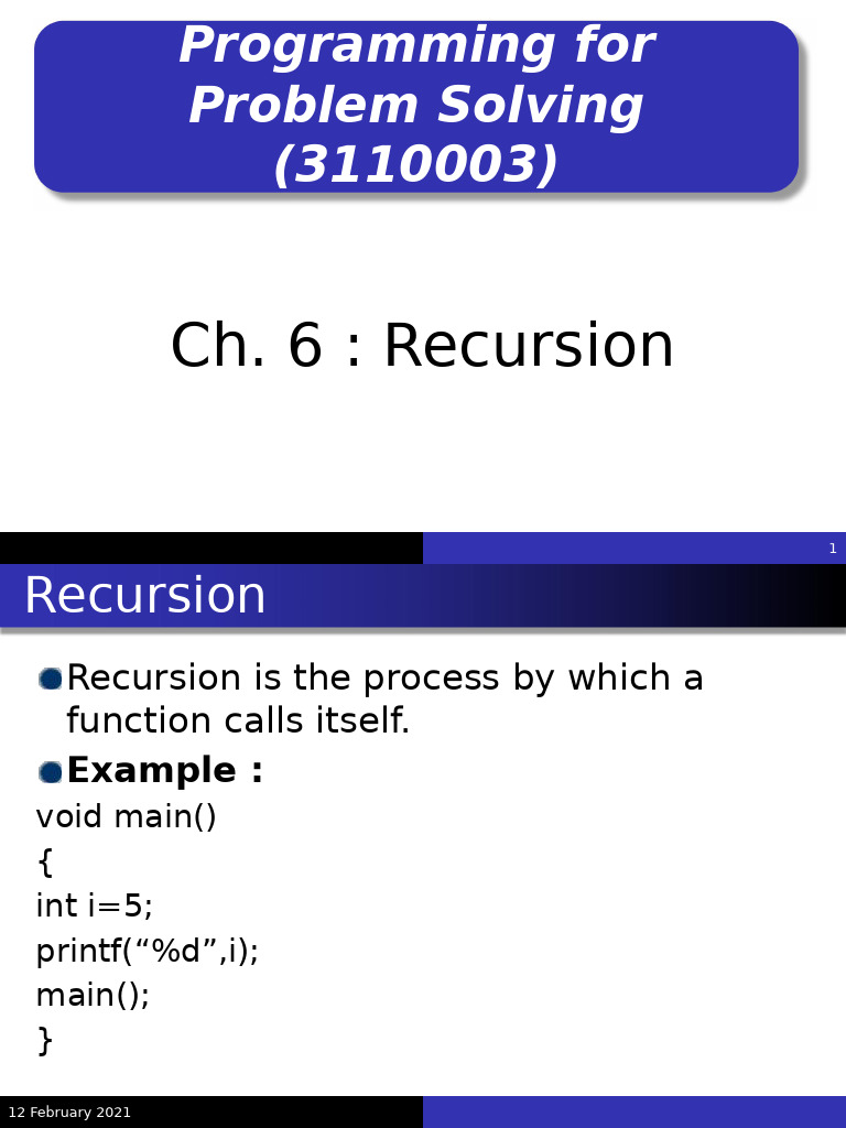 Chapter6_Recursion | PDF | Computer Science | Software Chapter6_Recursion | PDF | Computer Science | Software