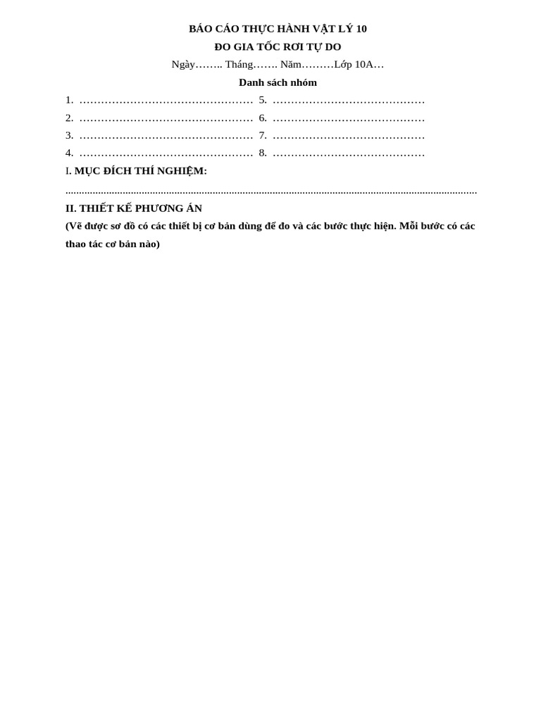 BCTH Rơi T Do | PDF