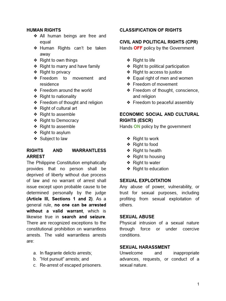 Human Rights and Protection Measures | PDF | Search Warrant | Violence
