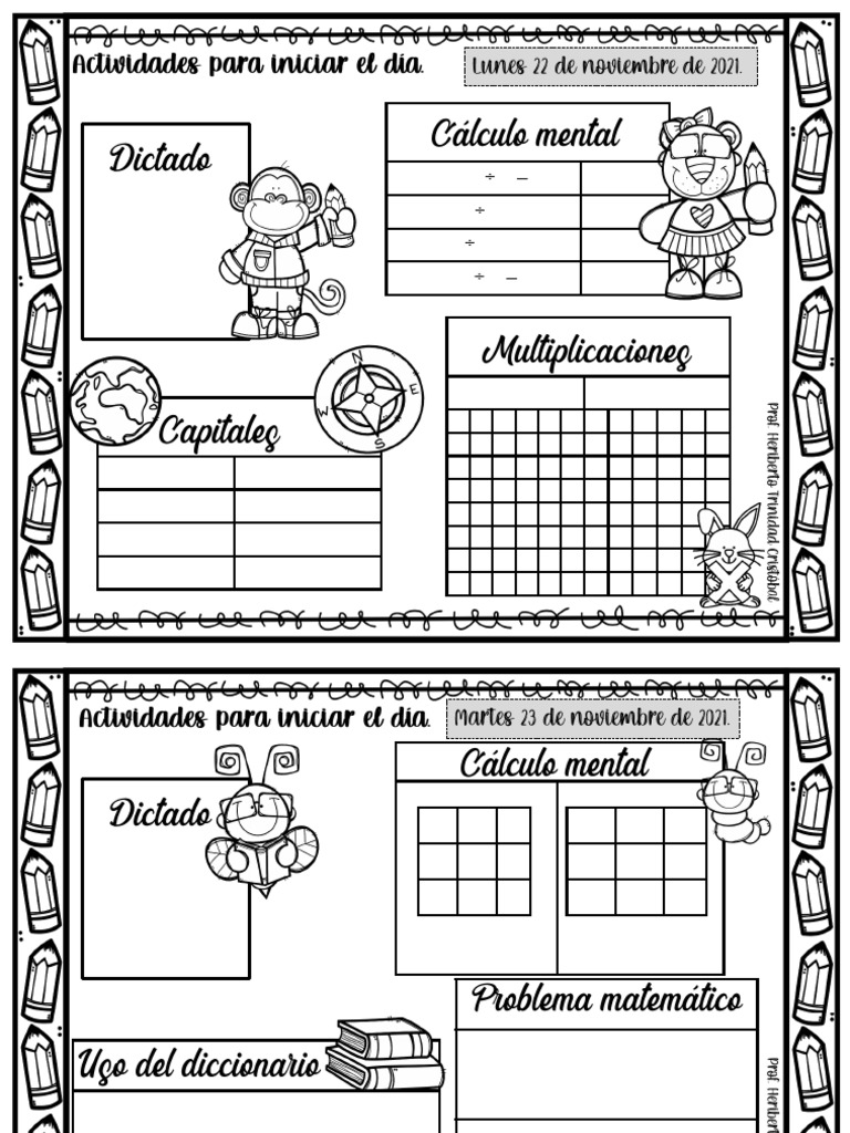 Actividades para Iniciar El Día DICIEMBRE 4° GRADO | PDF | Color | Arco ...