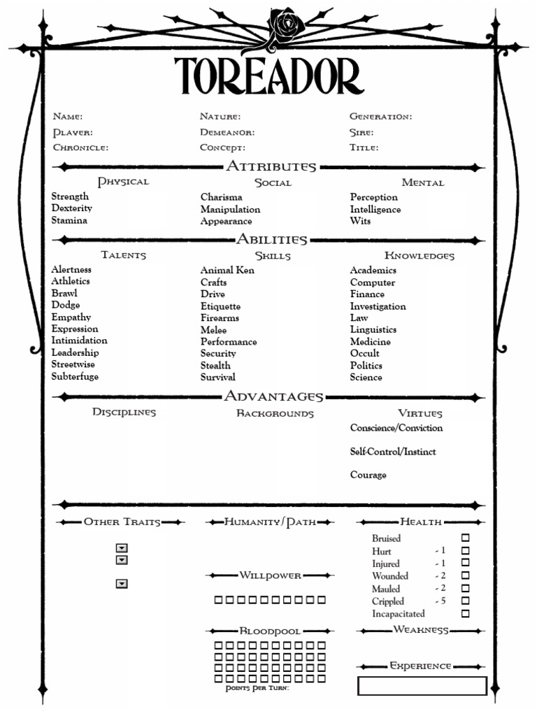 Тореадор | PDF | Role Playing Games