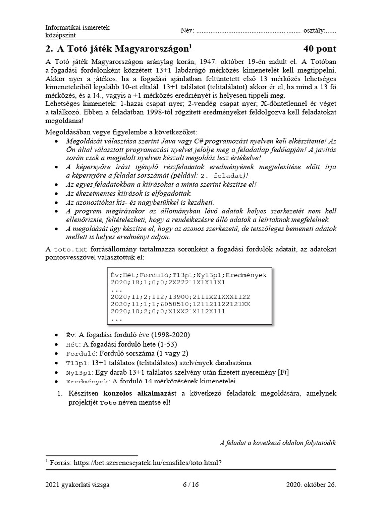 Programozas Feladat | PDF