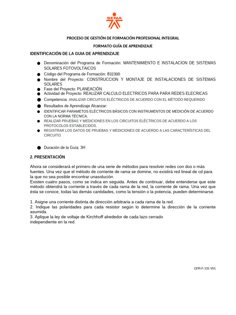 Guía Analisis De Mallas Pdf Red Eléctrica Corriente Eléctrica