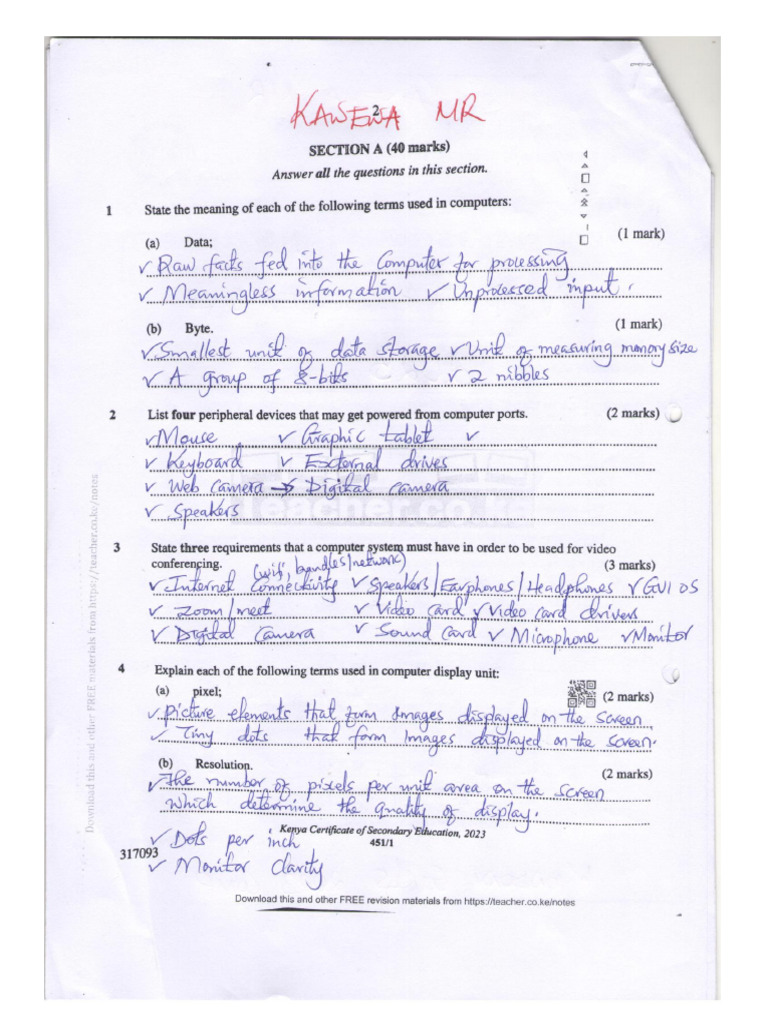 2023 Comp PP1 MS | PDF