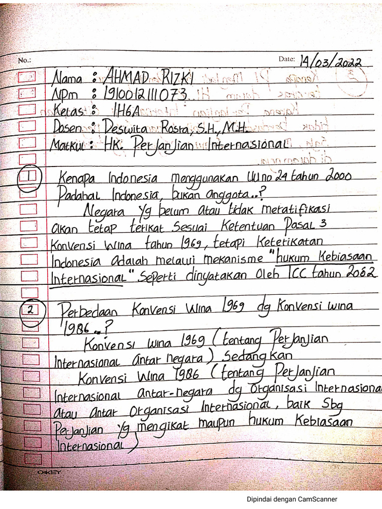 Tugas (Ahmad Rizki 19-073) HK - Perjanjian Inter PT 4 | PDF