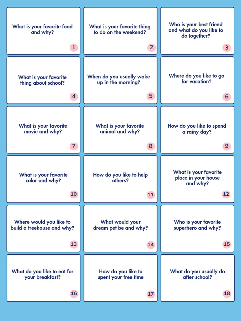 WH Questions Elementary Speaking Questions Worksheet Blue in Cute Style ...