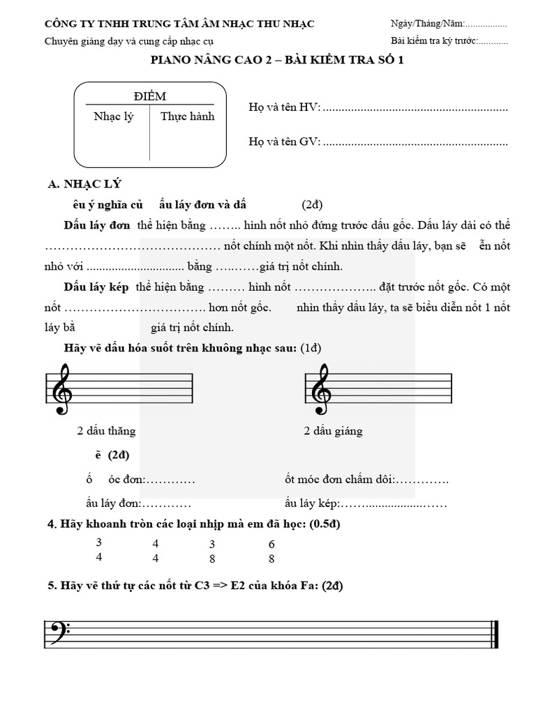 BÀI TEST SỐ 1 | PDF