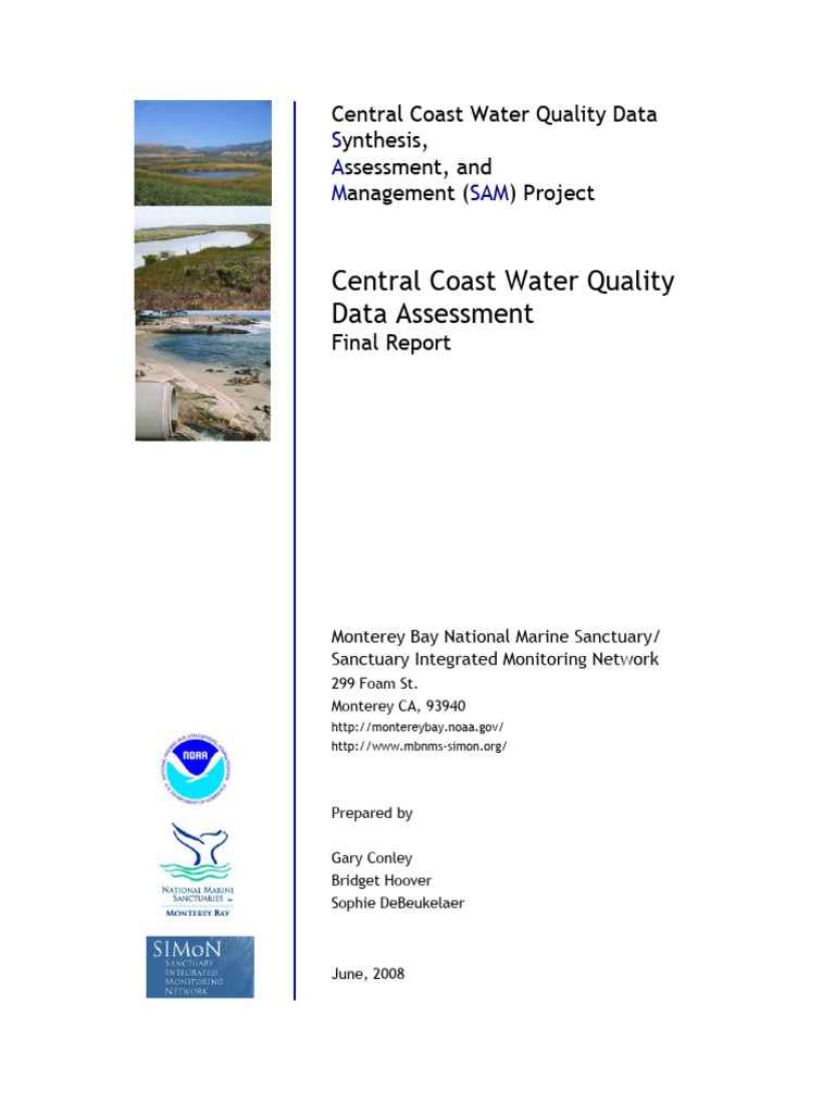 Central Coast Water Quality Data Assessment1 | PDF | Water Quality | Water