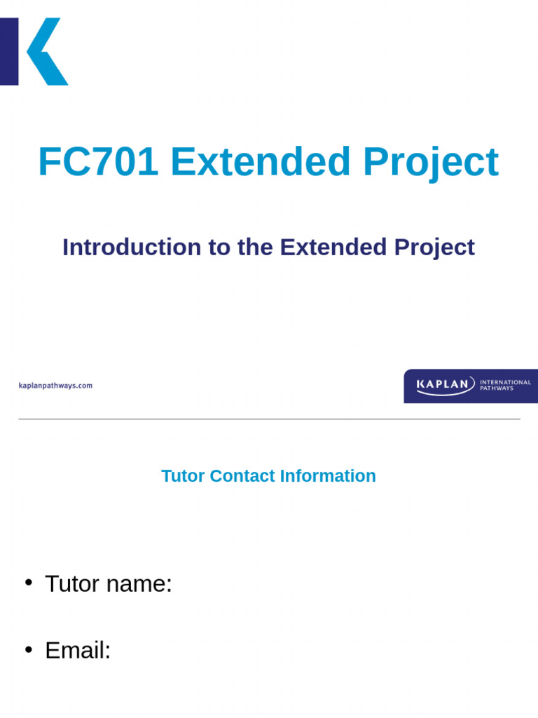 1.1.1 FC701 Extended Project Introduction - PowerPoint Document - Click ...