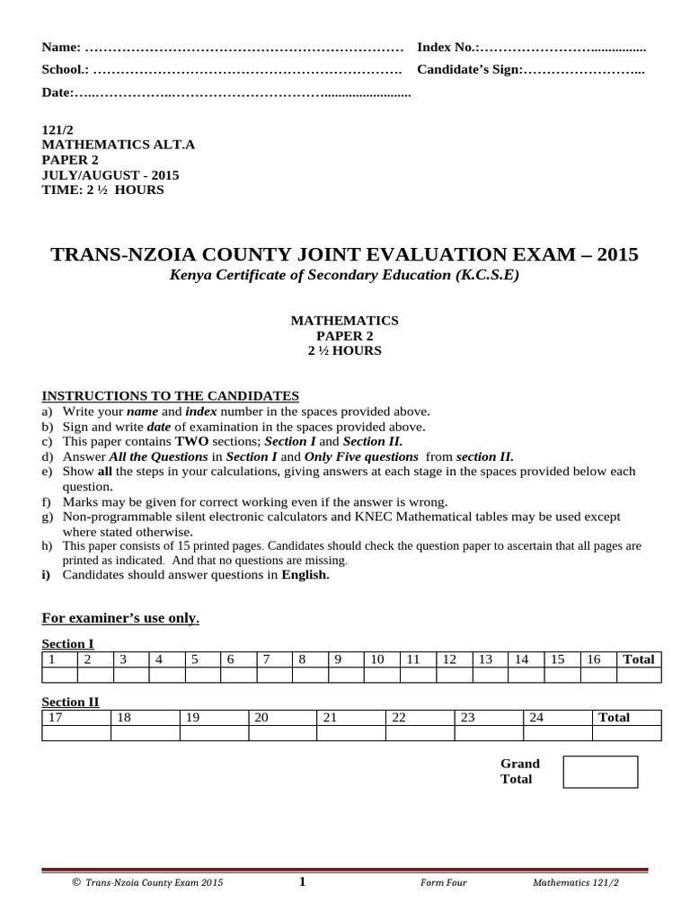 MATHS PP2 | PDF | Circle | Area
