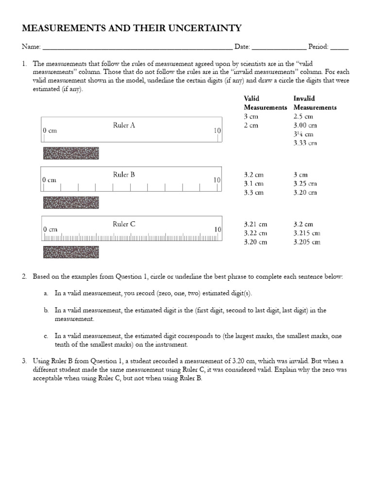 Measurements and Their Uncertainty - Chem Essentials | PDF ...