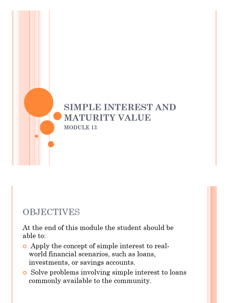 Module 13 Math 152 | PDF | Interest | Loans