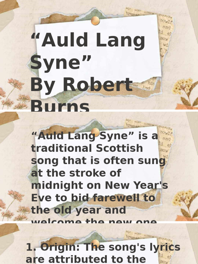 Auld Lang Syne | PDF | Poetry