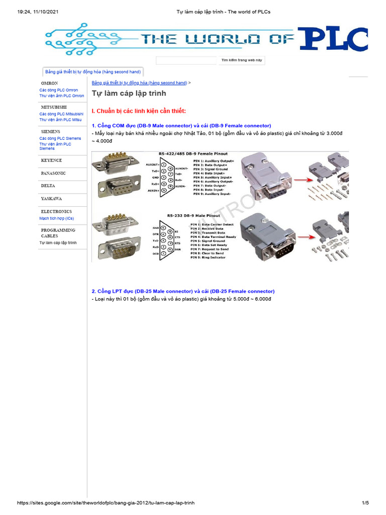 Tự làm cáp lập trình - The world of PLCs | PDF