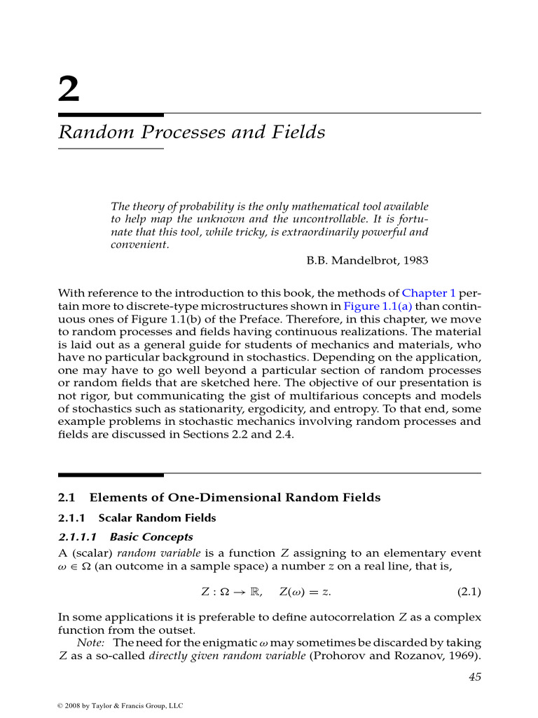 Random Processes and Fields | PDF | Stochastic Process | Function (Mathematics)
