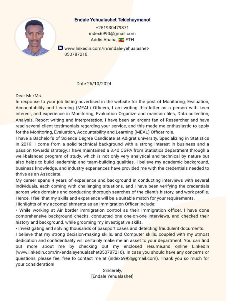 Cover letter IRC | PDF | Cognition