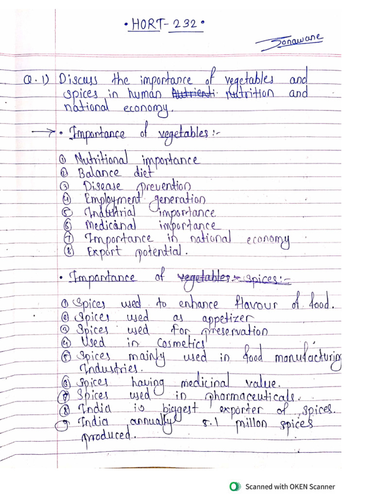 HORT 232 - Handwritten | PDF