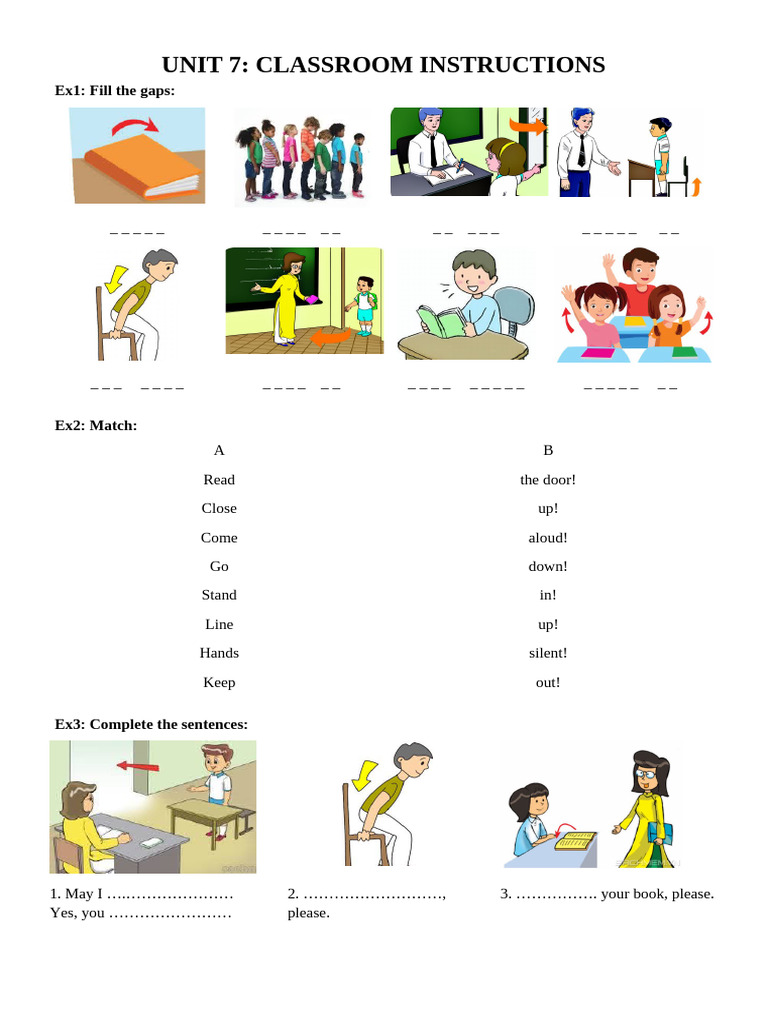 BT Unit 7 - Classroom Instructions | PDF