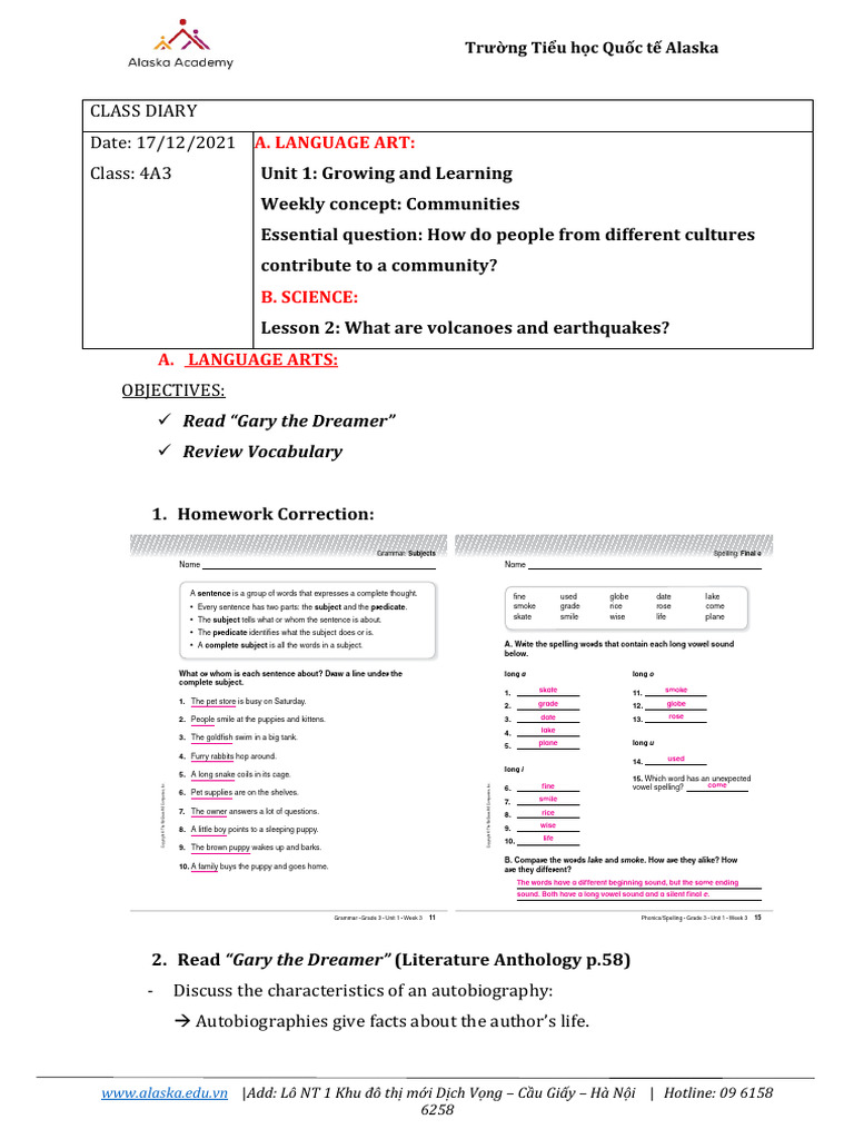CLASS DIARY_4A3_17.12.2020 | PDF | Volcano | Types Of Volcanic Eruptions