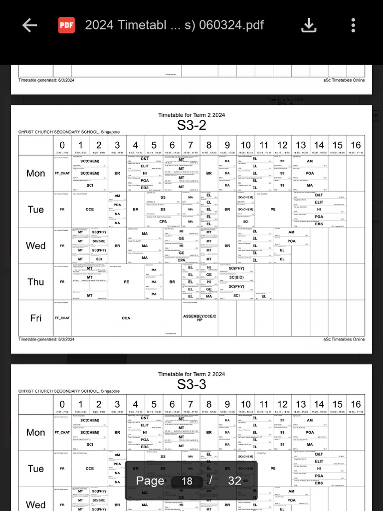 CHR Timetable – Google Drive 2 | PDF