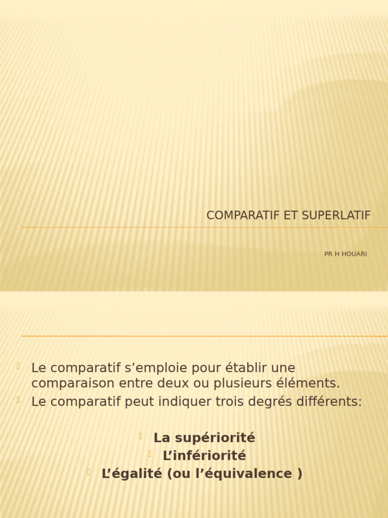 Comparatif Et Superlatif | PDF