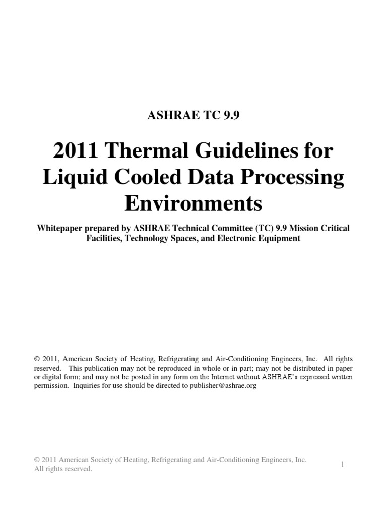 ASHRAE 2011 Liquid Cooling Whitepaper | PDF | Heat Exchanger | Corrosion
