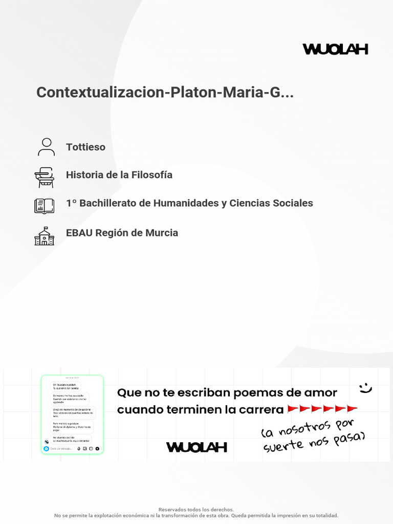 Wuolah Free Contextualizacion Platon Maria Gomez | PDF | Platón ...