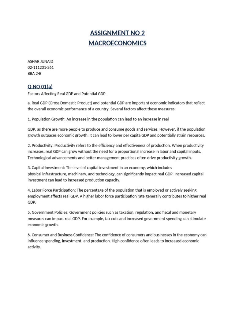 ASSIGNMENT 2 MACRO ASHAR | PDF | Economic Growth | Economics