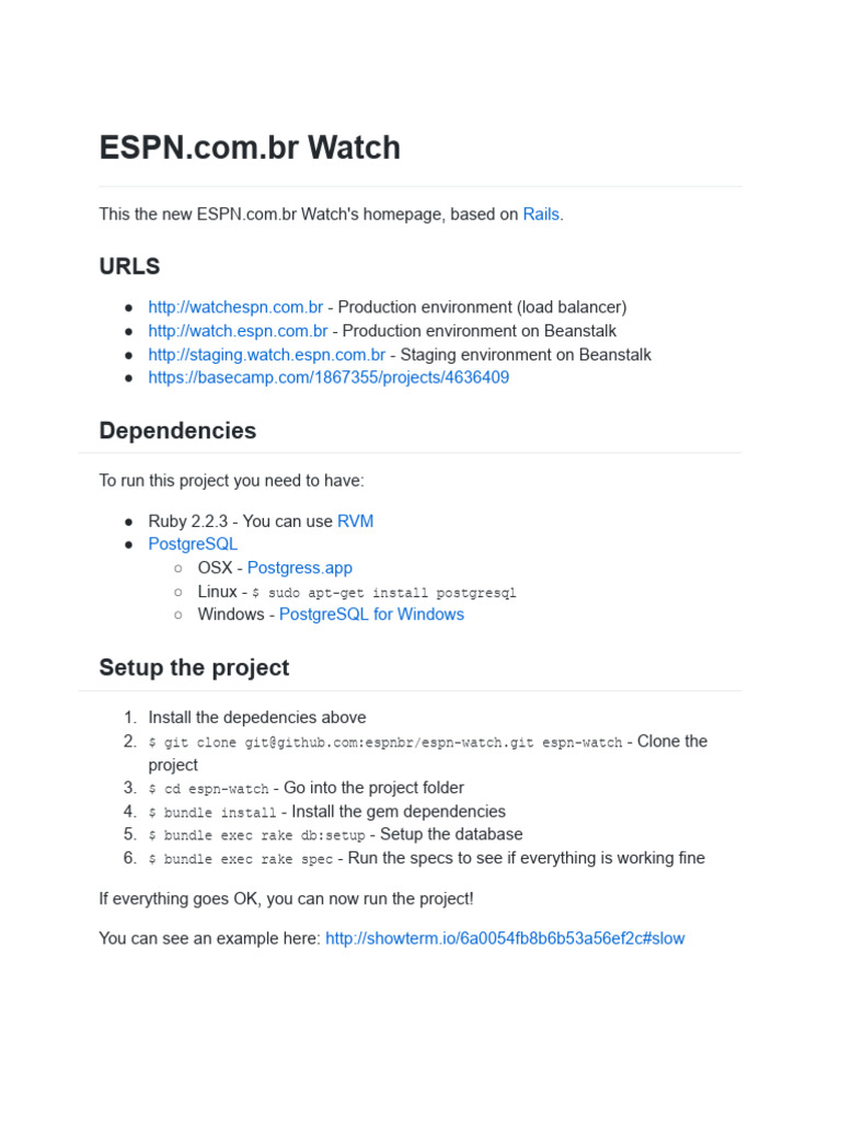 WatchESPN System Description | PDF | Postgre Sql | Microsoft Windows