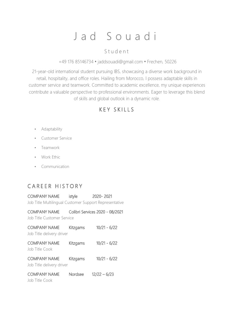 Lebenslauf Jad | PDF