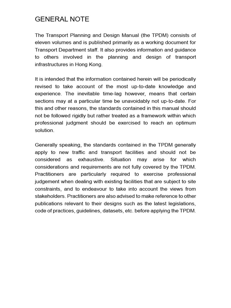 General Note | PDF | Traffic | Road