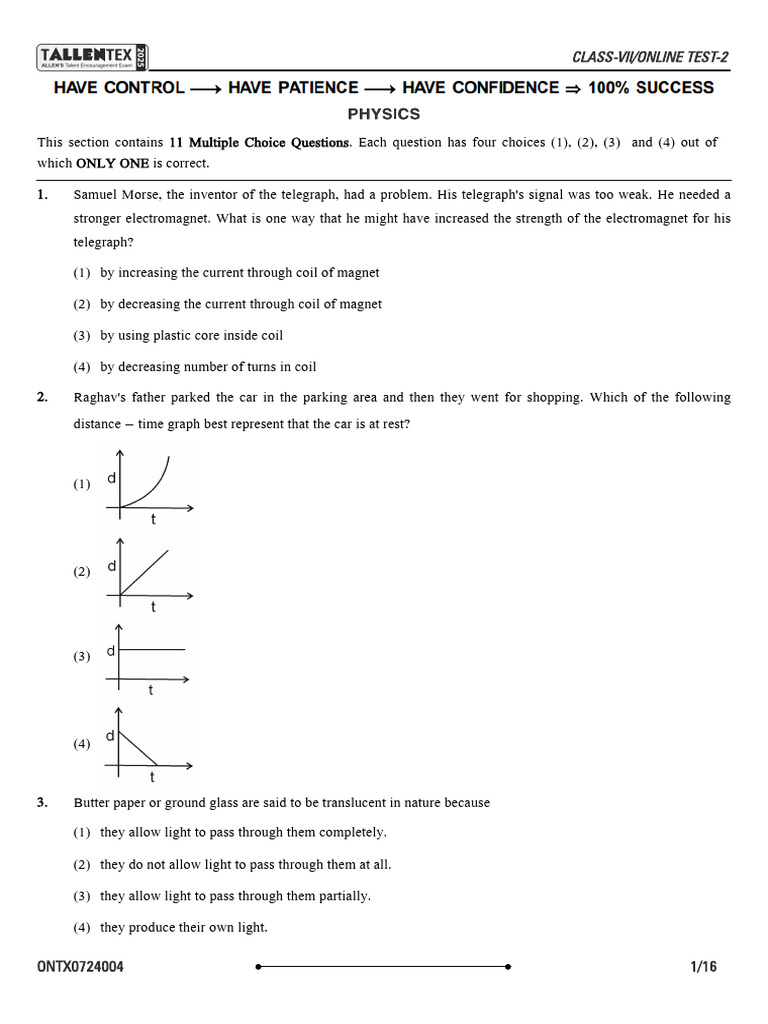 Class 7 AnswerKey | PDF | Inductor | Digestion