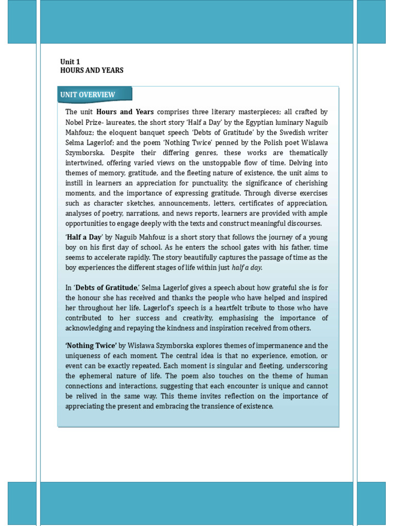 07 - English - STD - IX - TR Text - Unit - 01 - Final | PDF | Time ...