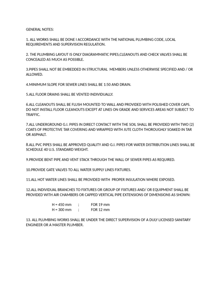 Plumbing Notes | PDF