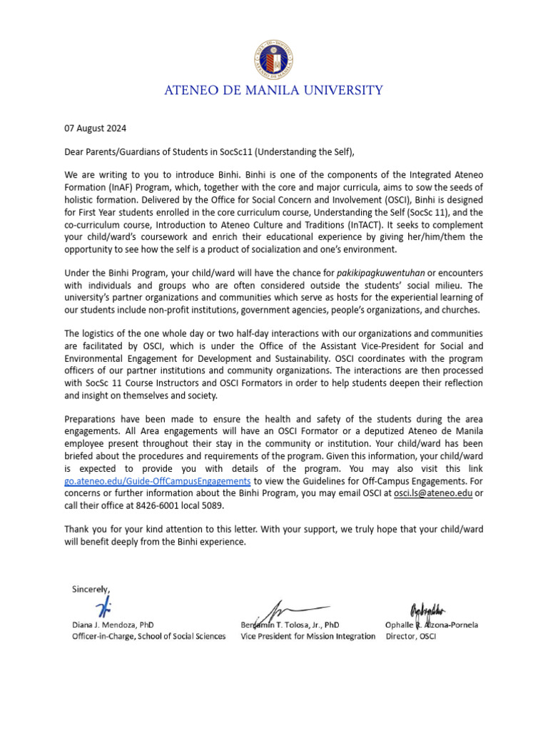 Letter To Parents & Declaration and Undertaking | PDF | Indemnity ...