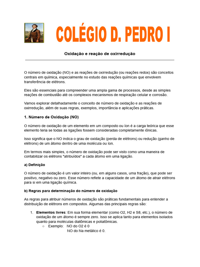 Oxidação e Reação de Oxirredução | PDF | Reações químicas | Redox