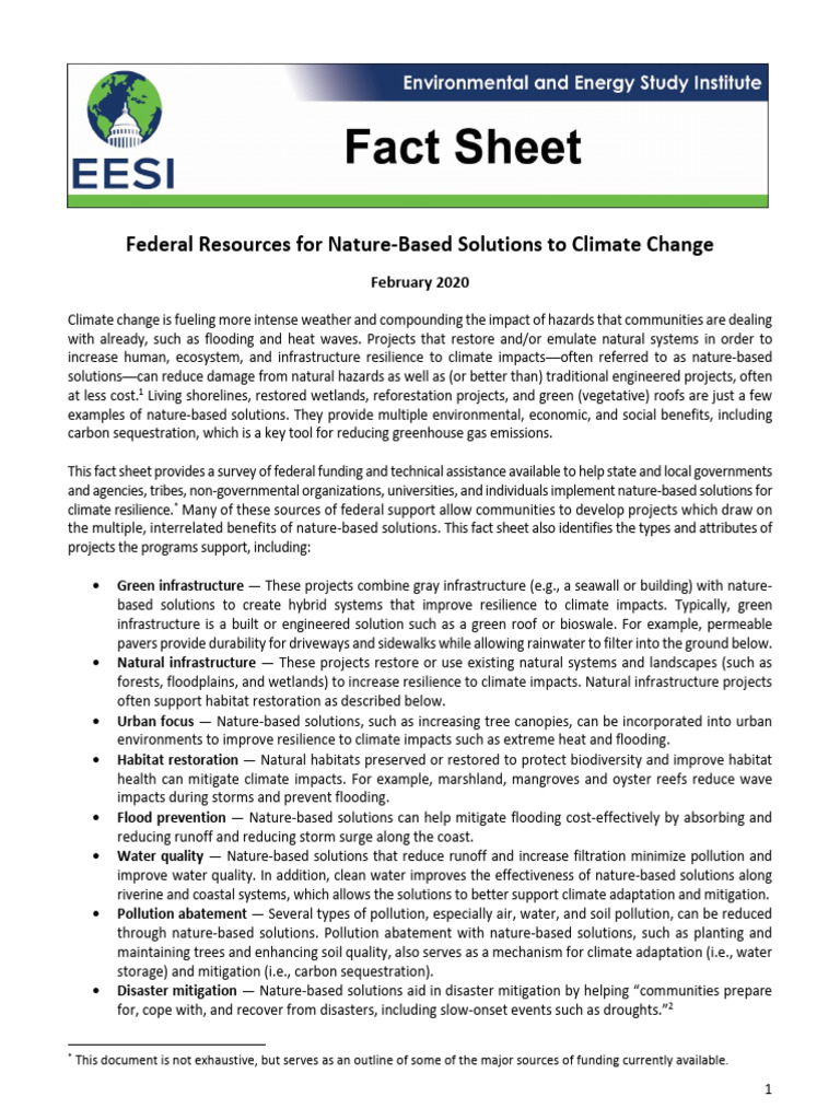 FactSheet_Nature-Based_Solutions_Funding | PDF | Infrastructure ...