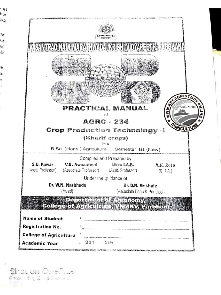 Agro 234 Practical Manual | PDF