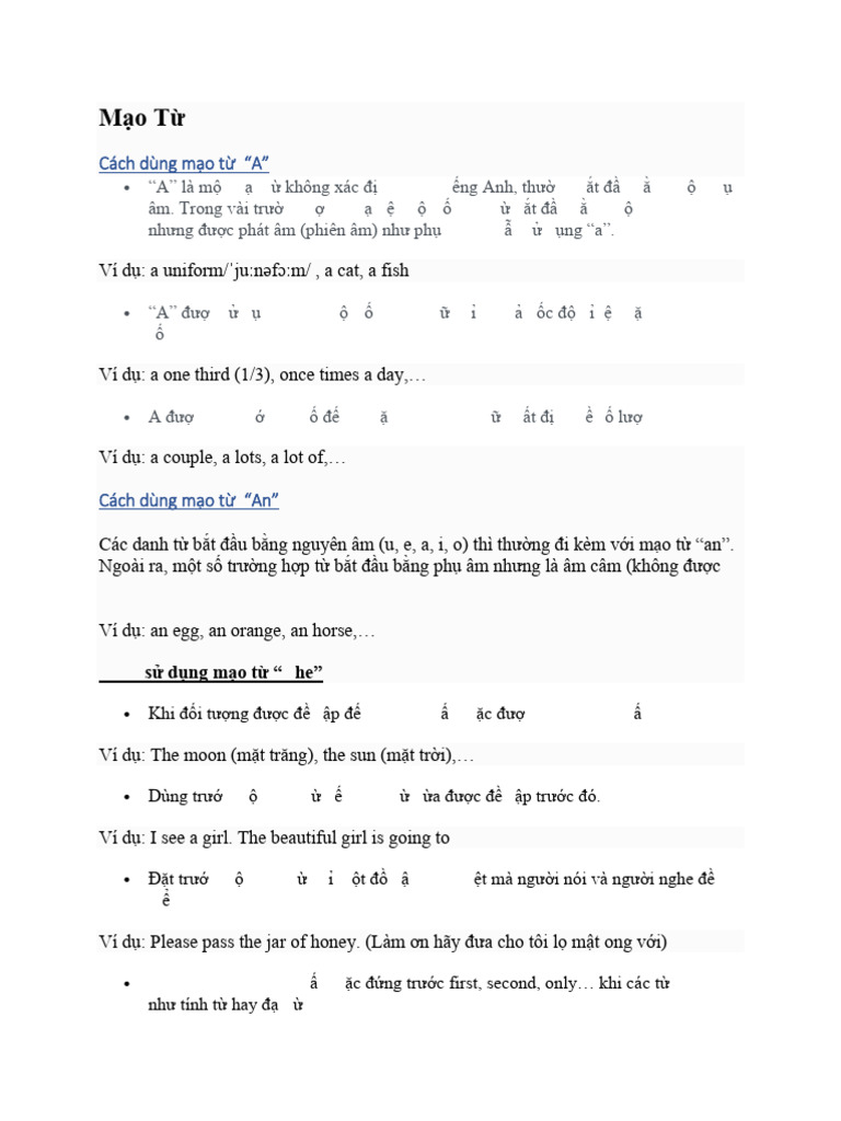 Cách S D NG M o T "The" | PDF