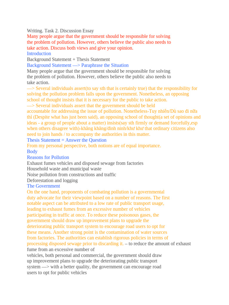 Writing Task 2 - Discussion Essay | PDF | Recycling | Natural Environment