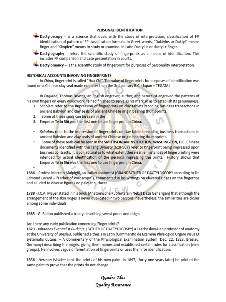 Qa Forensic Science Notes | PDF | Light | Fingerprint