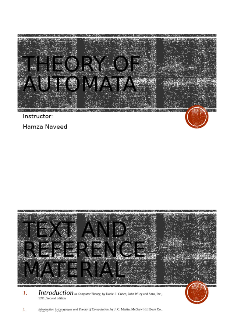 Theory of Automata Introduction | PDF | Parsing | Automata Theory
