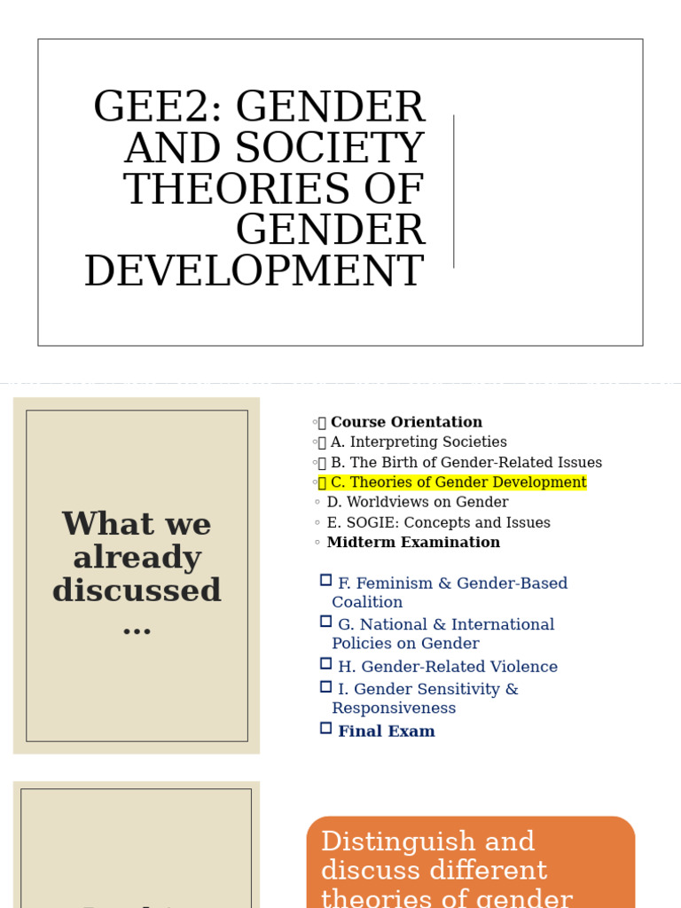 Theories of Gender Development | PDF | Gender | Gender Studies Theories of Gender Development | PDF | Gender | Gender Studies