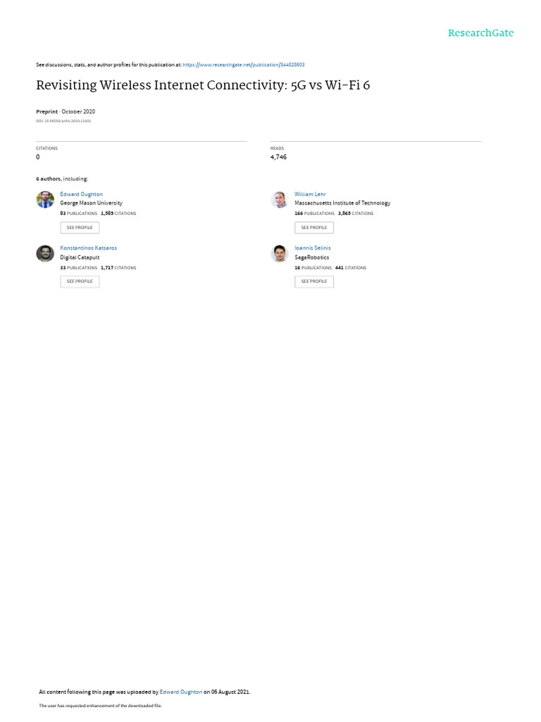 5G Vs Wifi 6 | PDF | Wi Fi | Internet Access