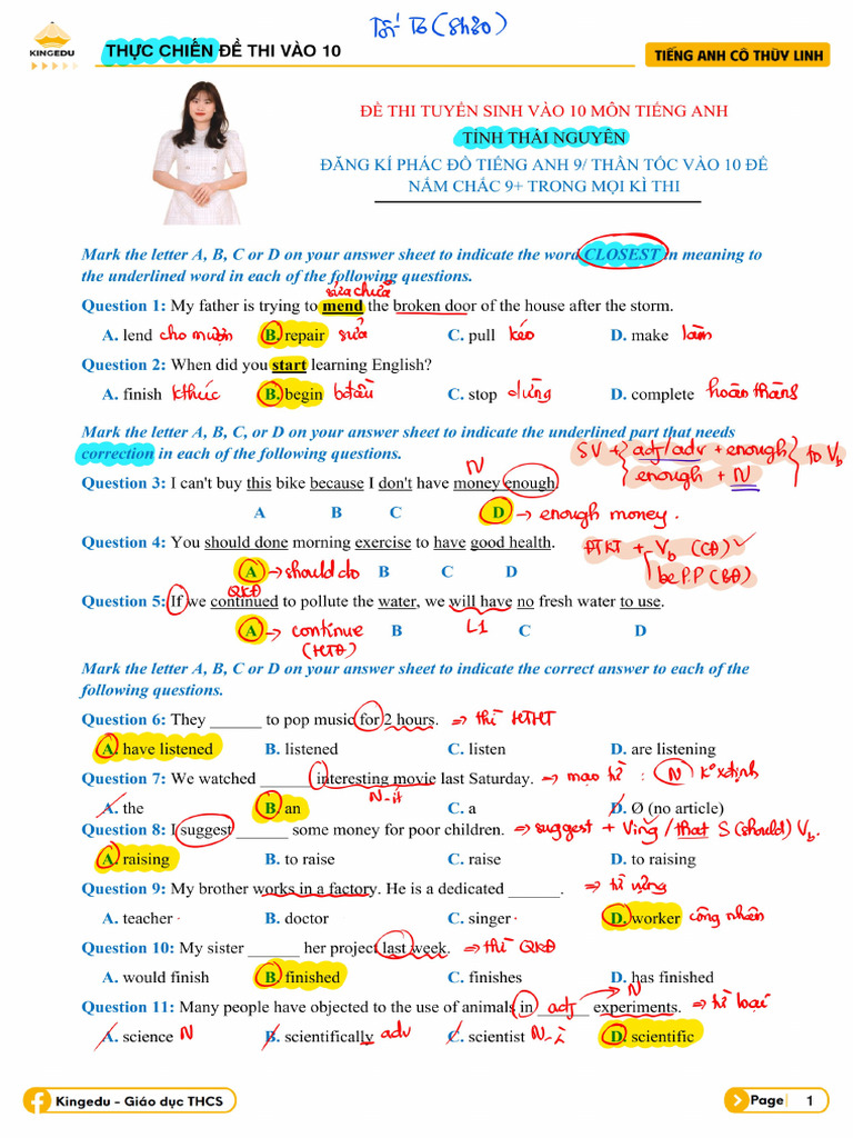 (CÔ THÙY LINH) HDG ĐỀ 02 - THỰC CHIẾN ĐỀ THI VÀO 10 | PDF