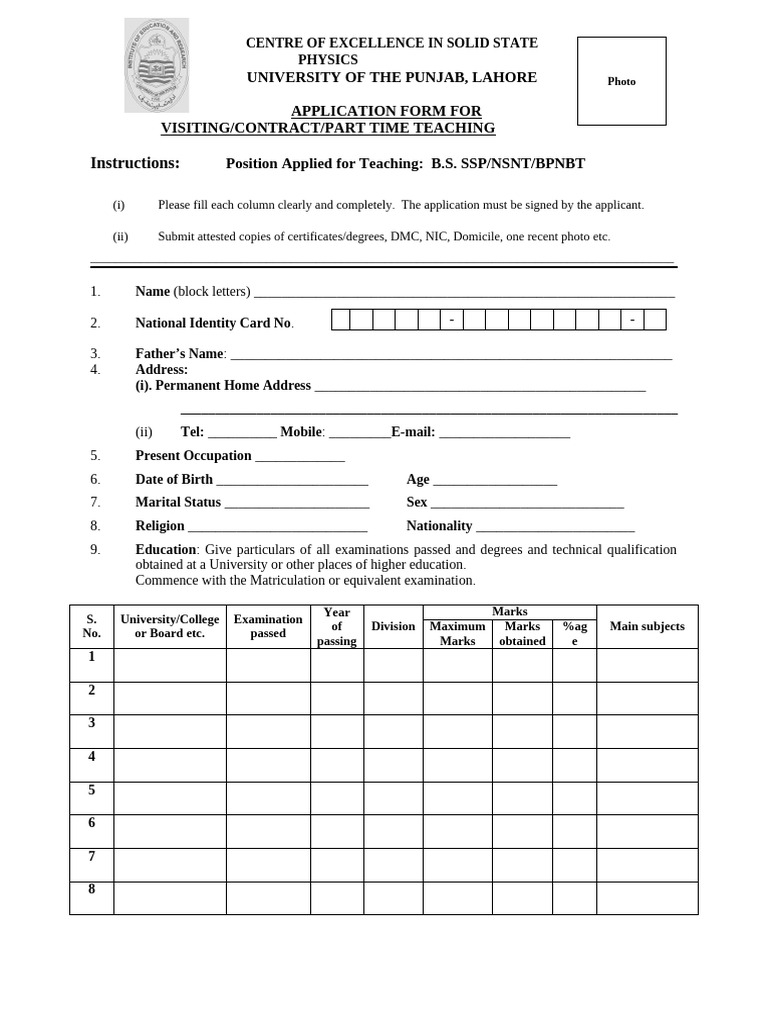 Applicaton-form-for-Visiting Faculty-CSSP - 04-10-24 | PDF | Career & Growth