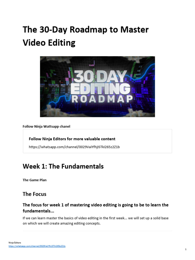 Video Editing Road Map | PDF | Editing | Animation